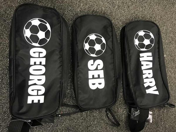 Personalised Football boot bags, Black, Named 4 You, Sudbury